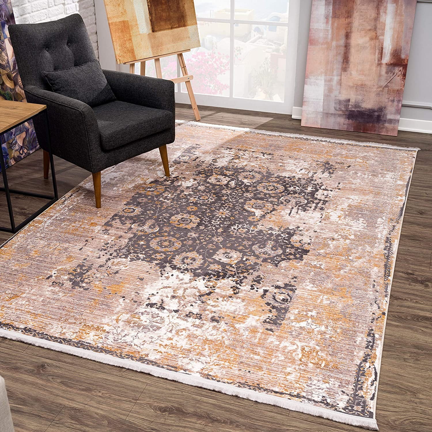 2â€™ x 8â€™ Gray Washed Out Persian Runner Rug - Walmart.com