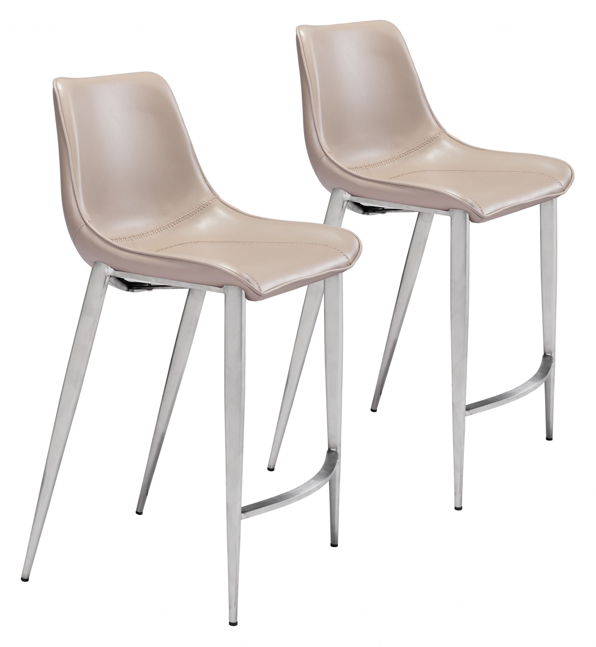 Magnus Counter Chair (Set of 2) Gray & Silver - Walmart.com