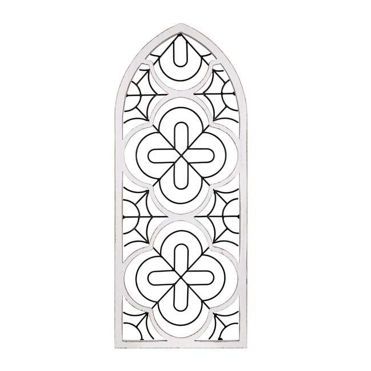 HomeRoots 396798 Vintage White Wood & Metal Window Panel Wall Decor ...