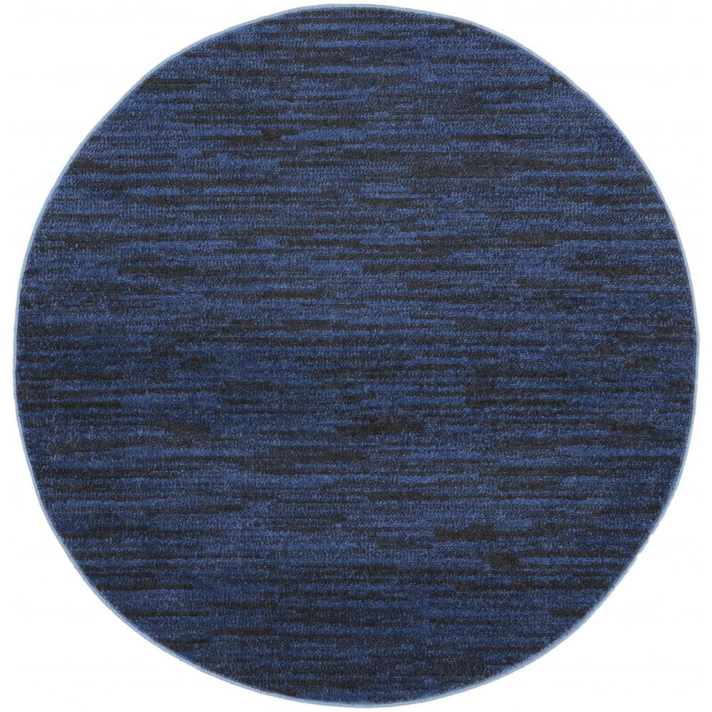 HomeRoots 4' X 4' Midnight Blue Round Non Skid Indoor Outdoor Area Rug - Walmart.com