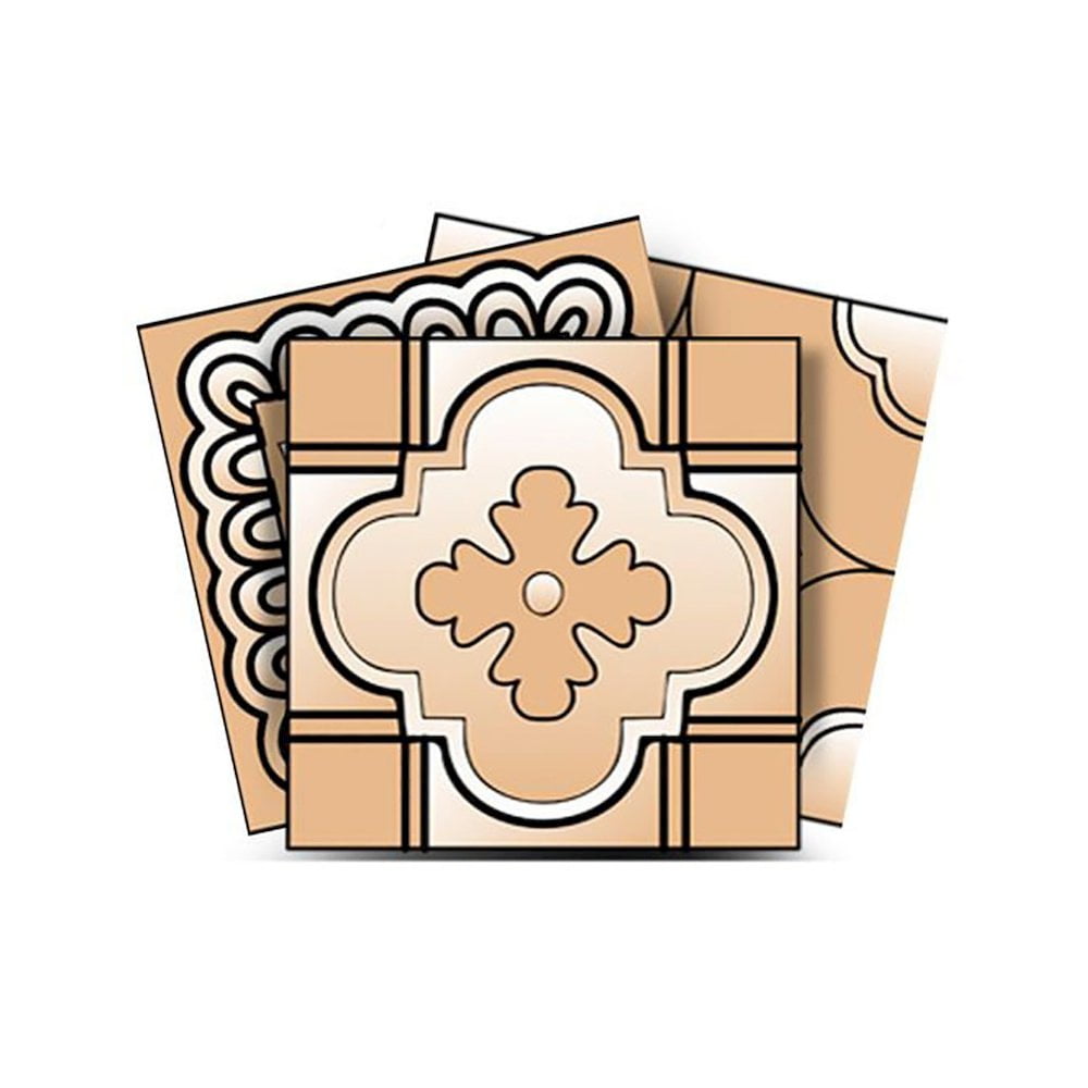 HomeRoots 4" X 4" Shades Of Taupe Mosaic Peel And Stick Removable Tiles ...