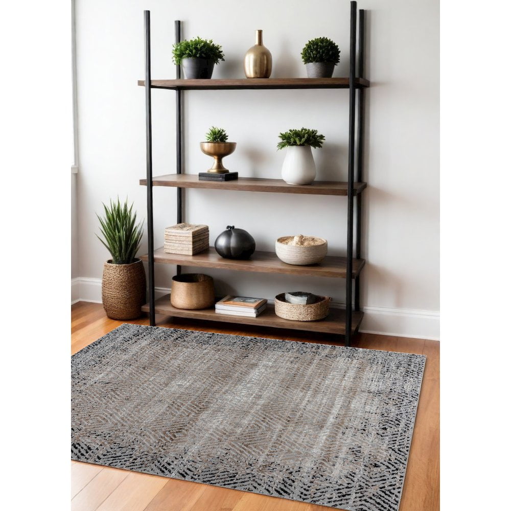 HomeRoots 4' X 6' Brown Geometric Area Rug - Walmart.com