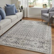 10 x 13 ft. Beige Blue Green Rust & Gray Oriental Power Loom Stain ...