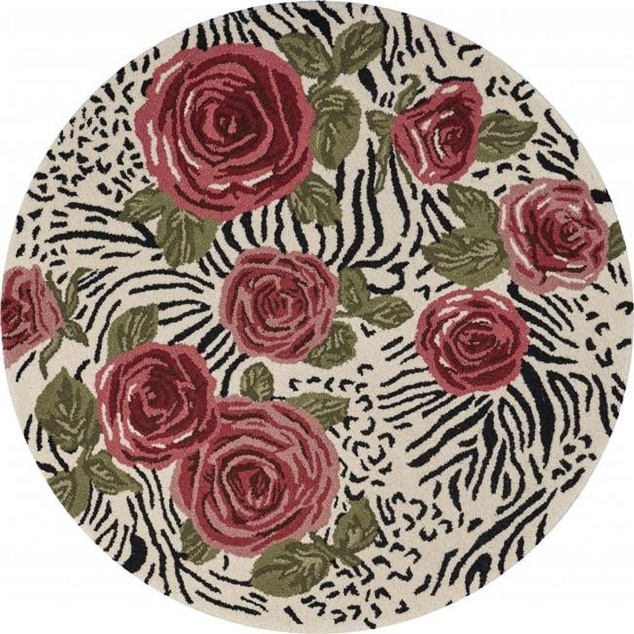 HomeRoots 4 ft. Round Red Rose Bed Area Rug - Red - 4' - Walmart.com