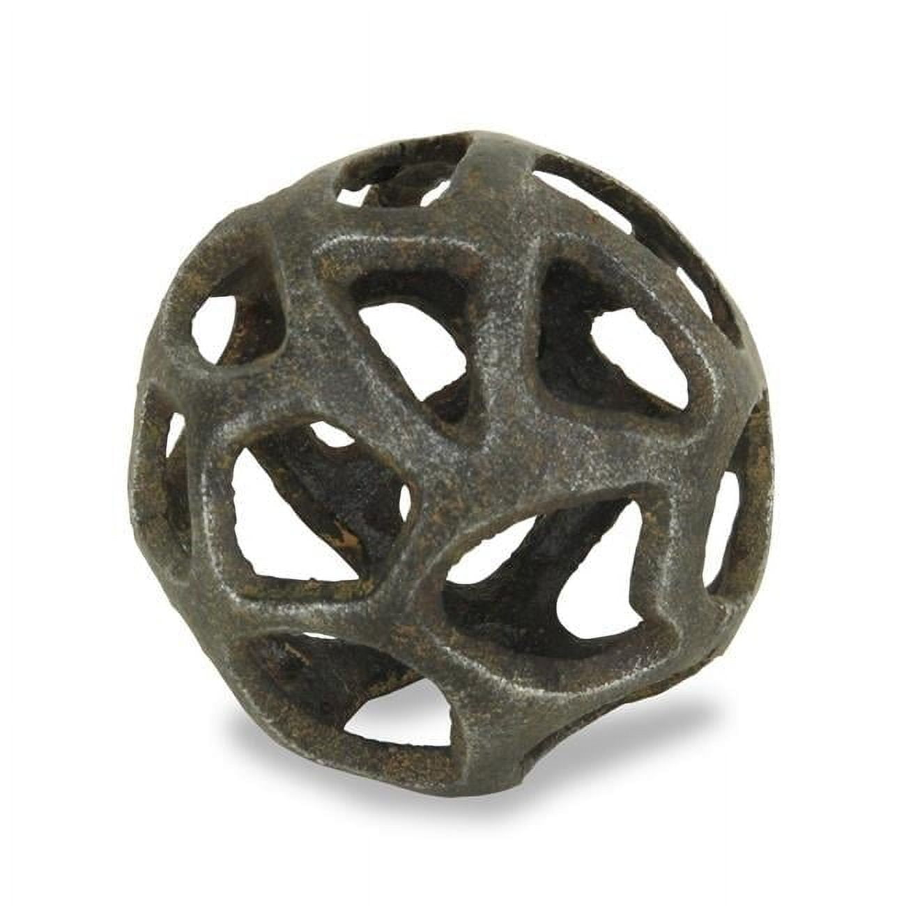 HomeRoots 4" Natural Black Cast Iron Abstract Decorative Orb - Walmart.com