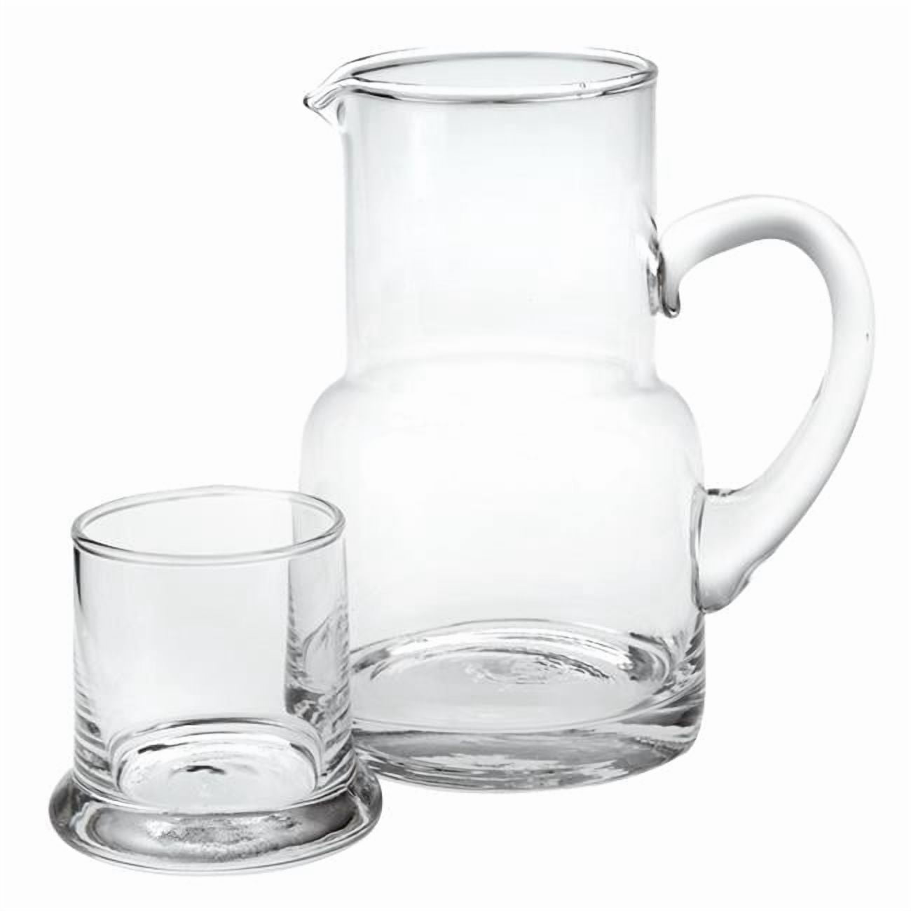 4" X 6" X 7" Clear Glass 2 Pc Glass Bedside or Desktop Carafe Set 10 oz ...