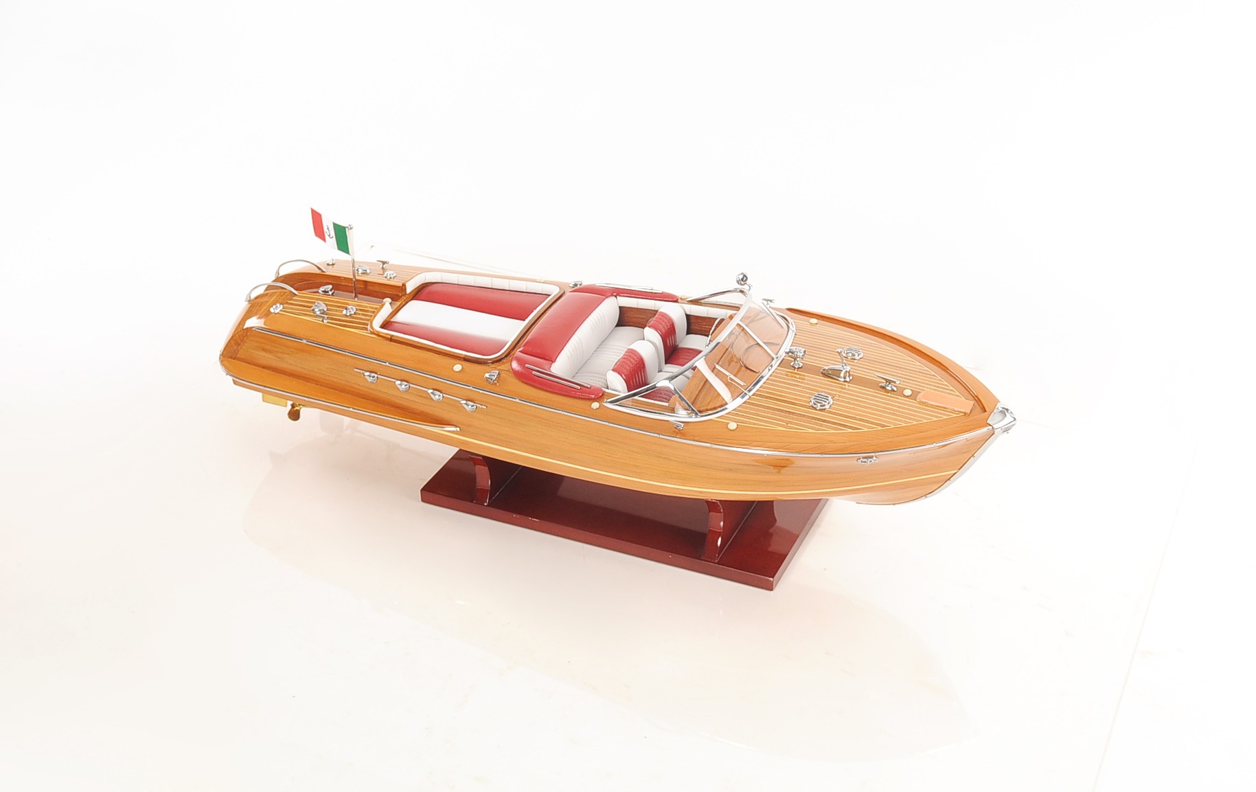 HomeRoots 401945 7 in. Wood Riva Aqurama Speedboat Hand Painted ...