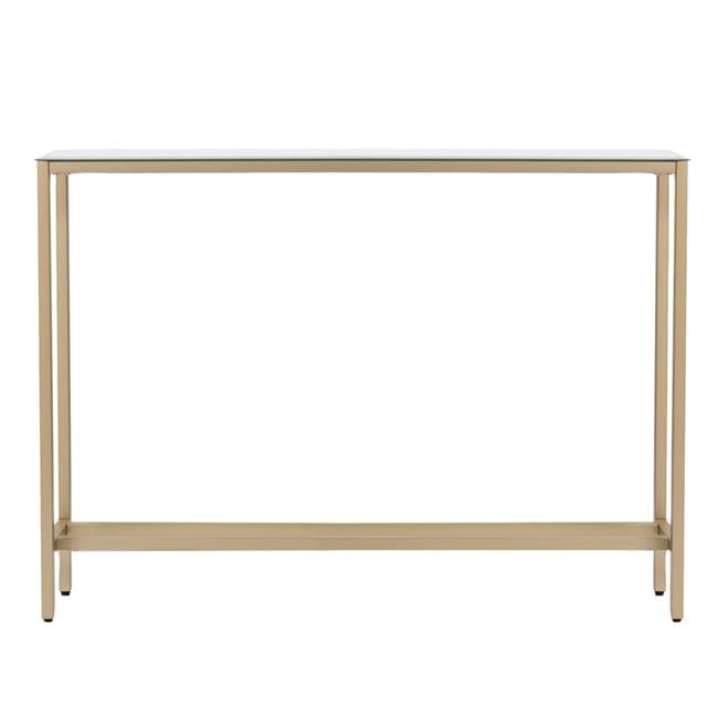 HomeRoots 402365 36 in. Silver & Gold Mirrored Glass Console Table ...