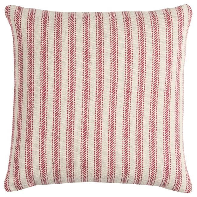 HomeRoots 403222 Red & Natural Ticking Stripe Throw Pillow - Walmart.com