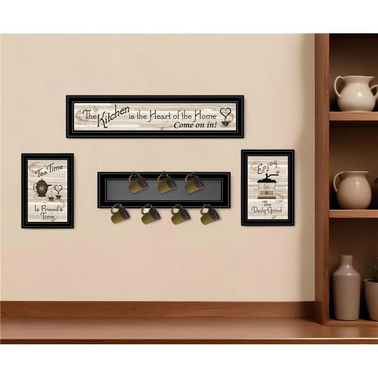HomeRoots 406668 Kitchen Collection with Seven Peg Mug Kitchen Wall Art ...