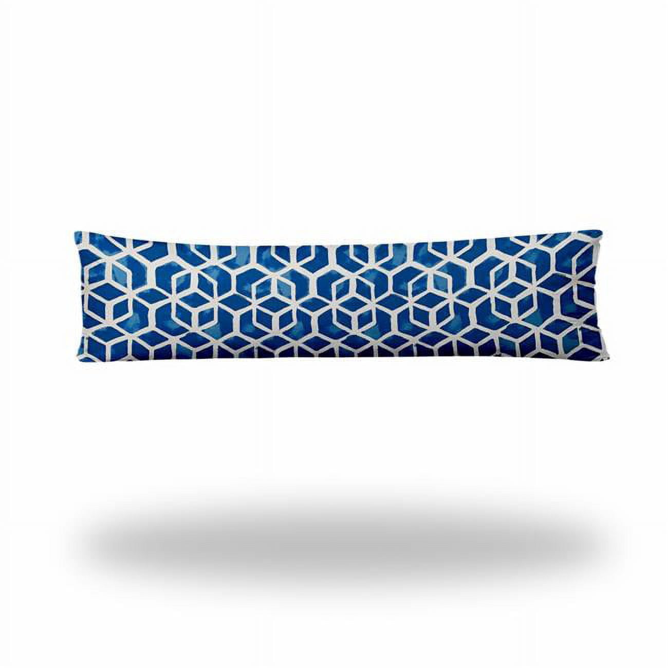 HomeRoots 410396 48 x 4 x 12 in. Blue & White Blown Seam Geometric ...