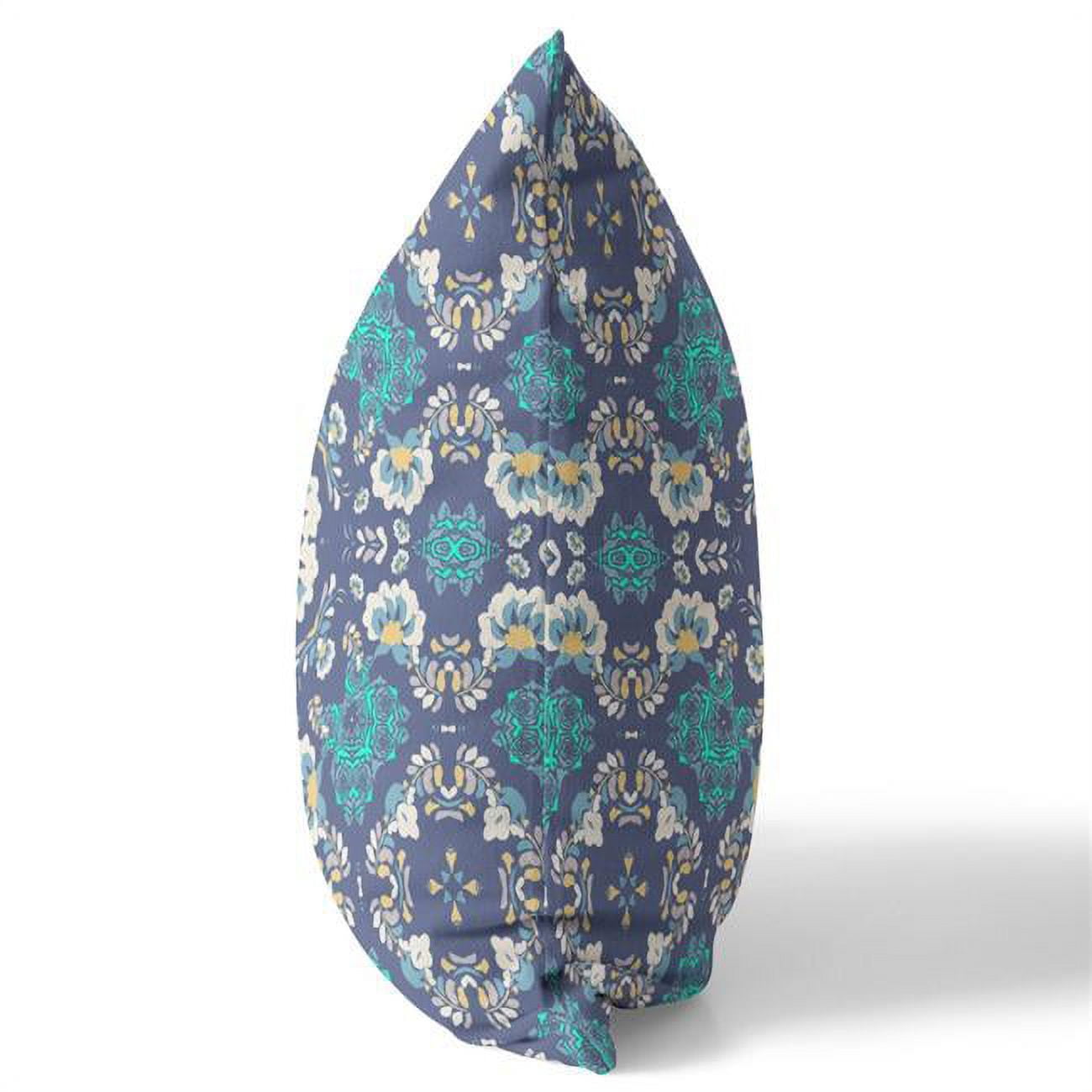 HomeRoots 411228 6 x 26 x 26 in. Blue & White Zippered Floral Indoor ...