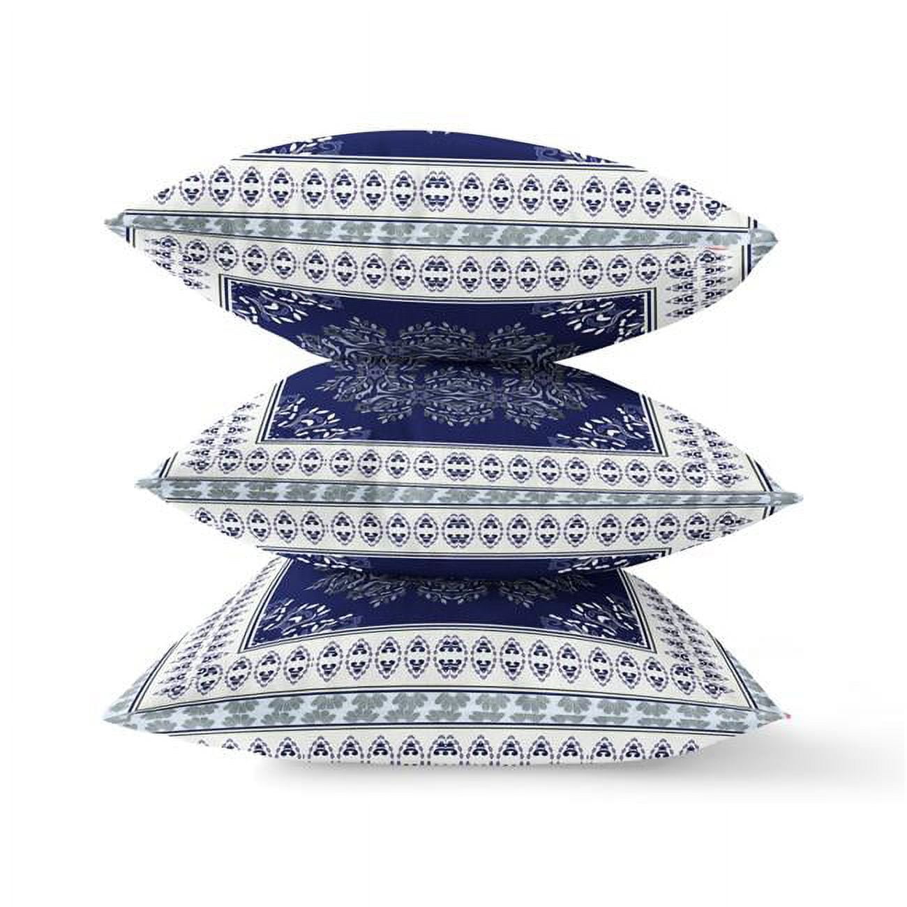 HomeRoots 414890 5 x 26 x 26 in. Indigo & Green Blown Seam Floral ...