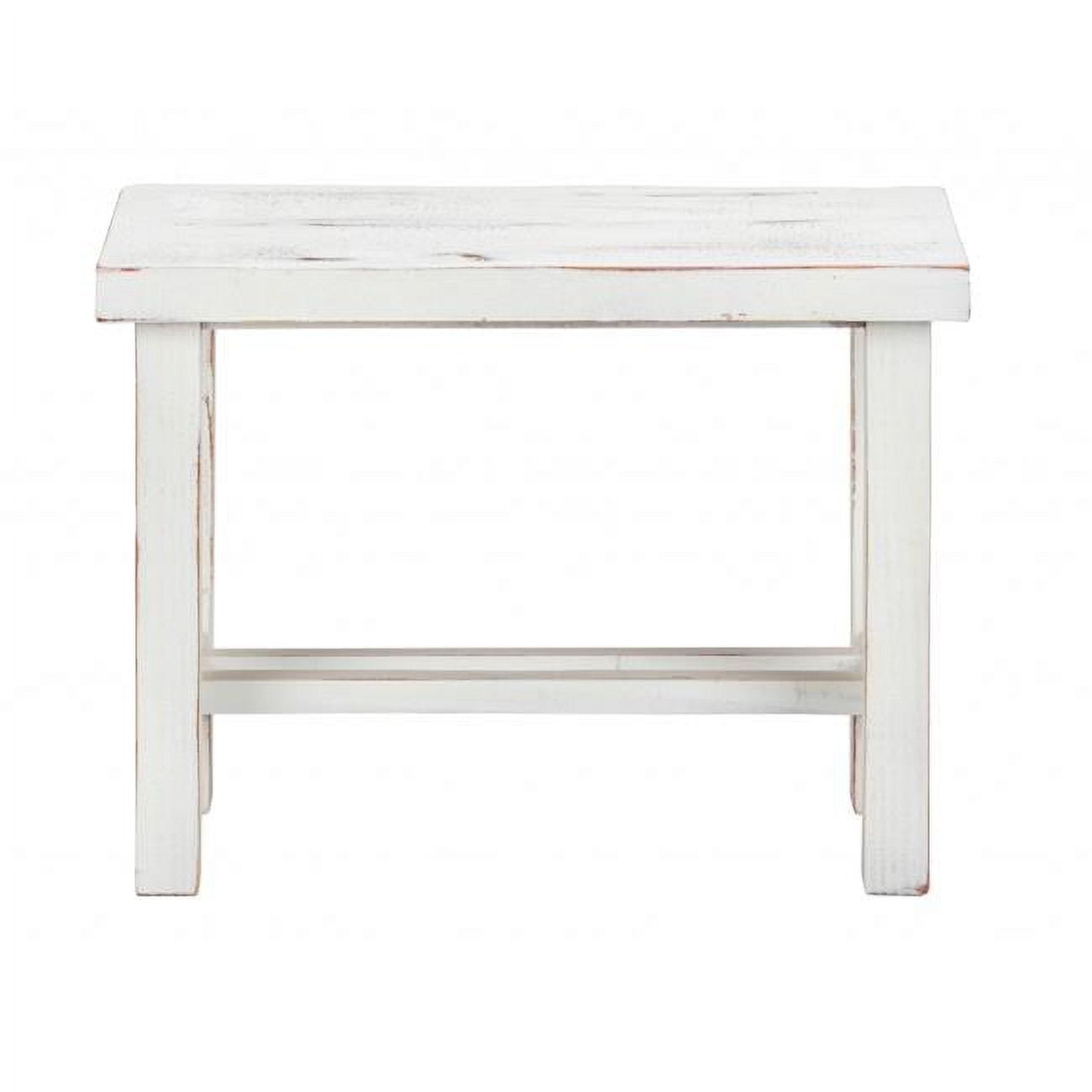 HomeRoots 416835 24 in. Rustic White Distressed Bench - Walmart.com