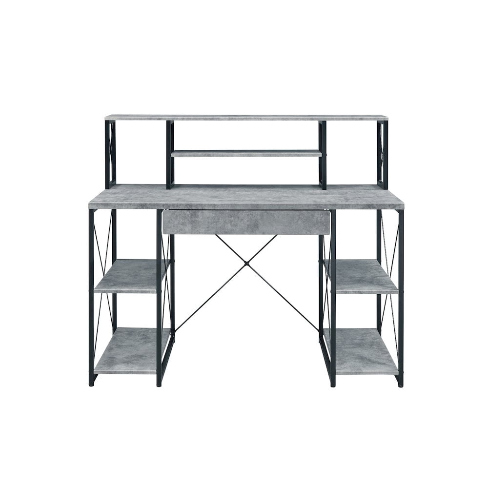 HomeRoots 47" Gray And Black And Black Computer Desk - Walmart.com