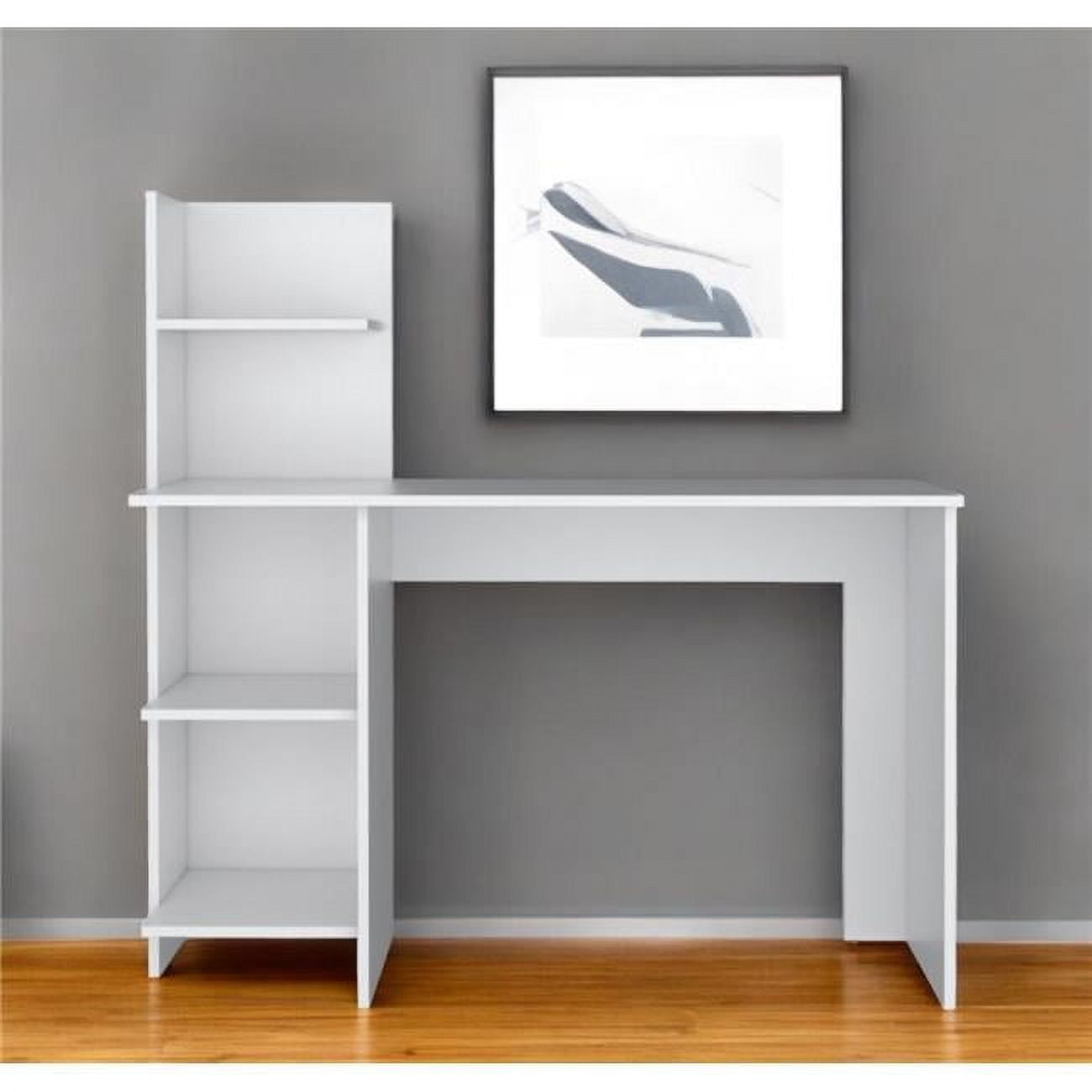 HomeRoots 546418 47 in. White Wood Computer Desk, 99 lbs - Walmart.com