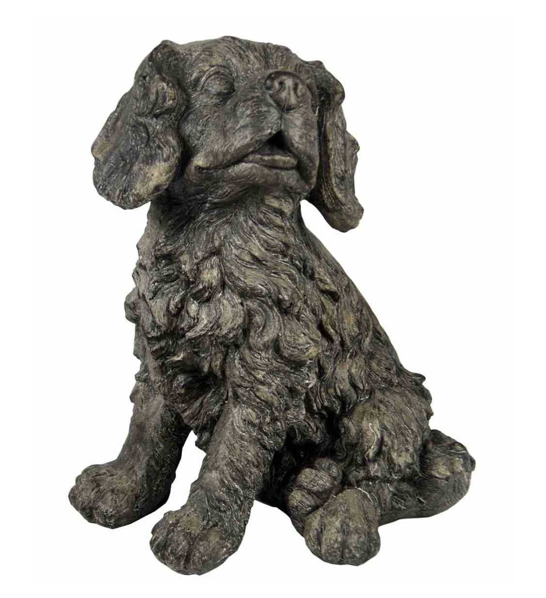 HomeRoots 15 in. Rustic Barking Dog Statue, Grey - Indoor/Outdoor ...
