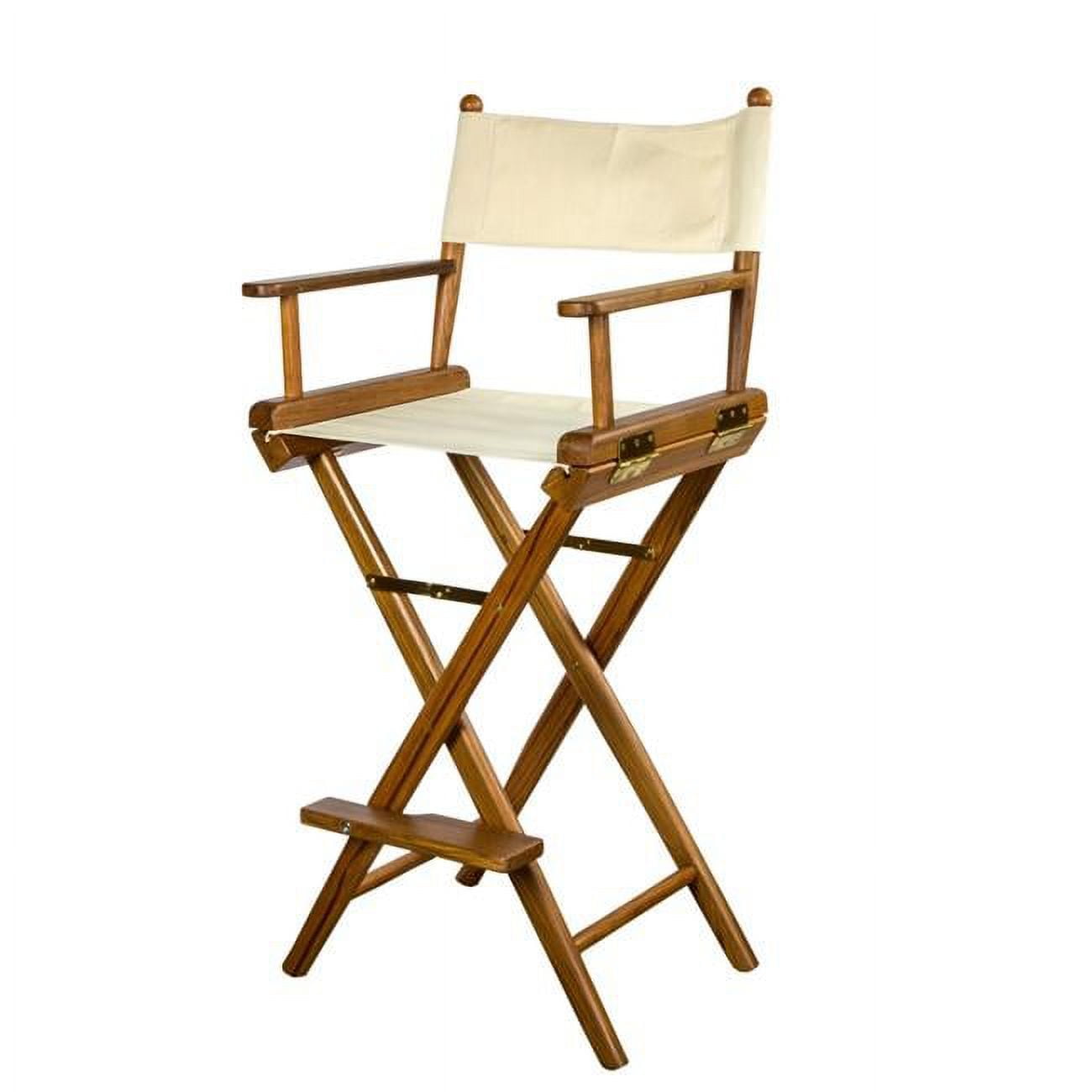 HomeRoots 476329 White & Brown Solid Wood Director Chair - Walmart.com