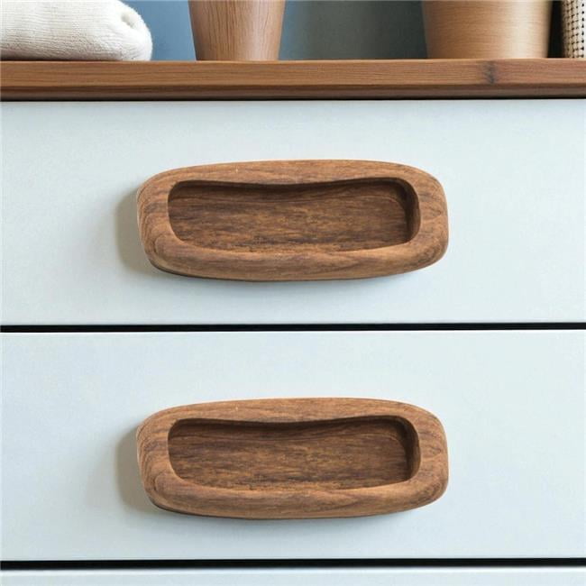 HomeRoots 476581 Brown Teak Wood Drawer Pull Knobs - Set of 2 - Walmart ...