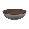 HomeRoots 520639 48 in. Brown & Gray Solid Wood & Concrete Round Coffee ...