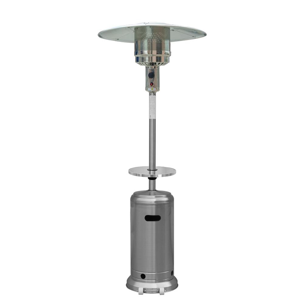 HomeRoots 48000 BTU Silver Steel Propane Cylindrical Pole Standing ...