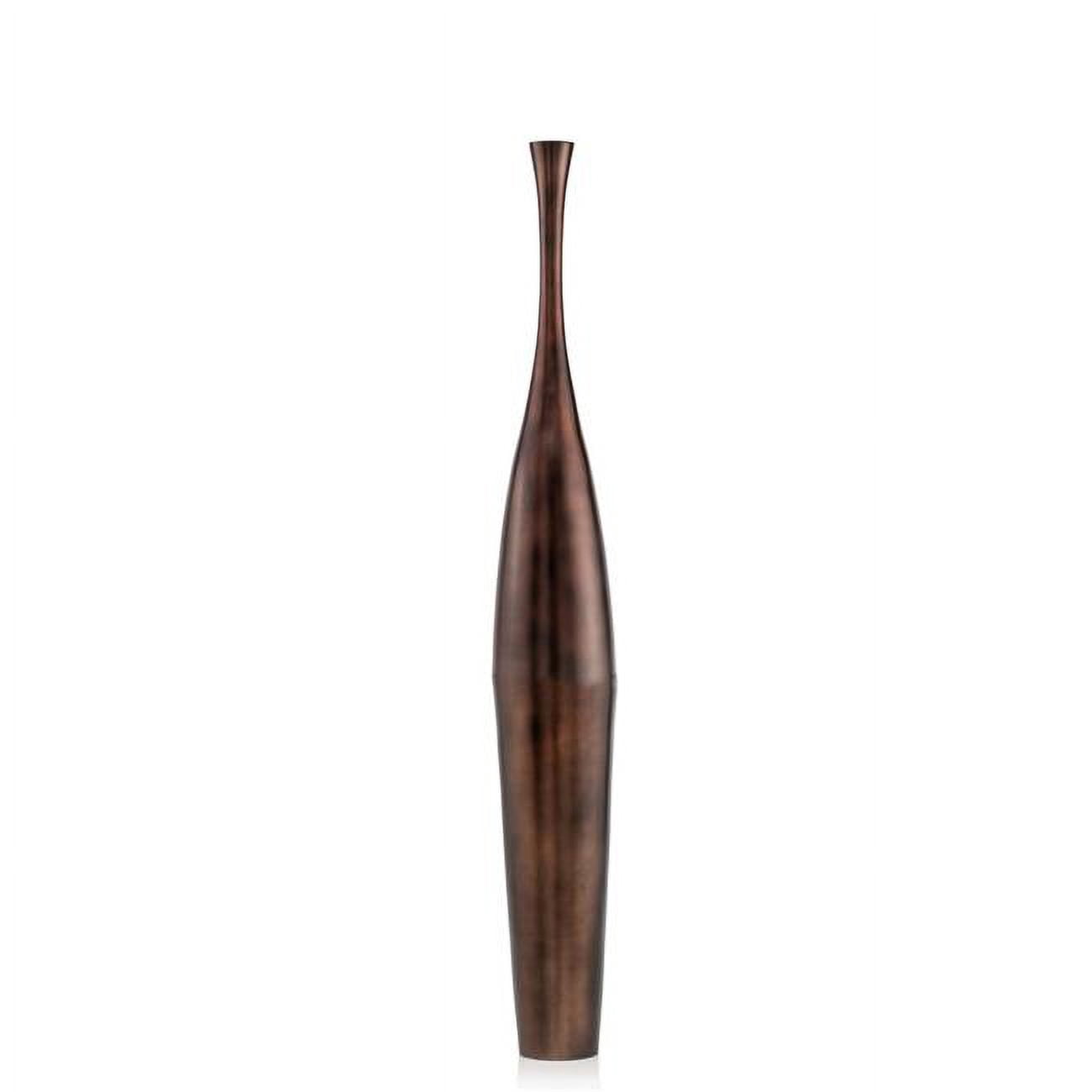 HomeRoots 480055 40 in. Aluminum Antiqued Bronze Trumpet Floor Vase ...