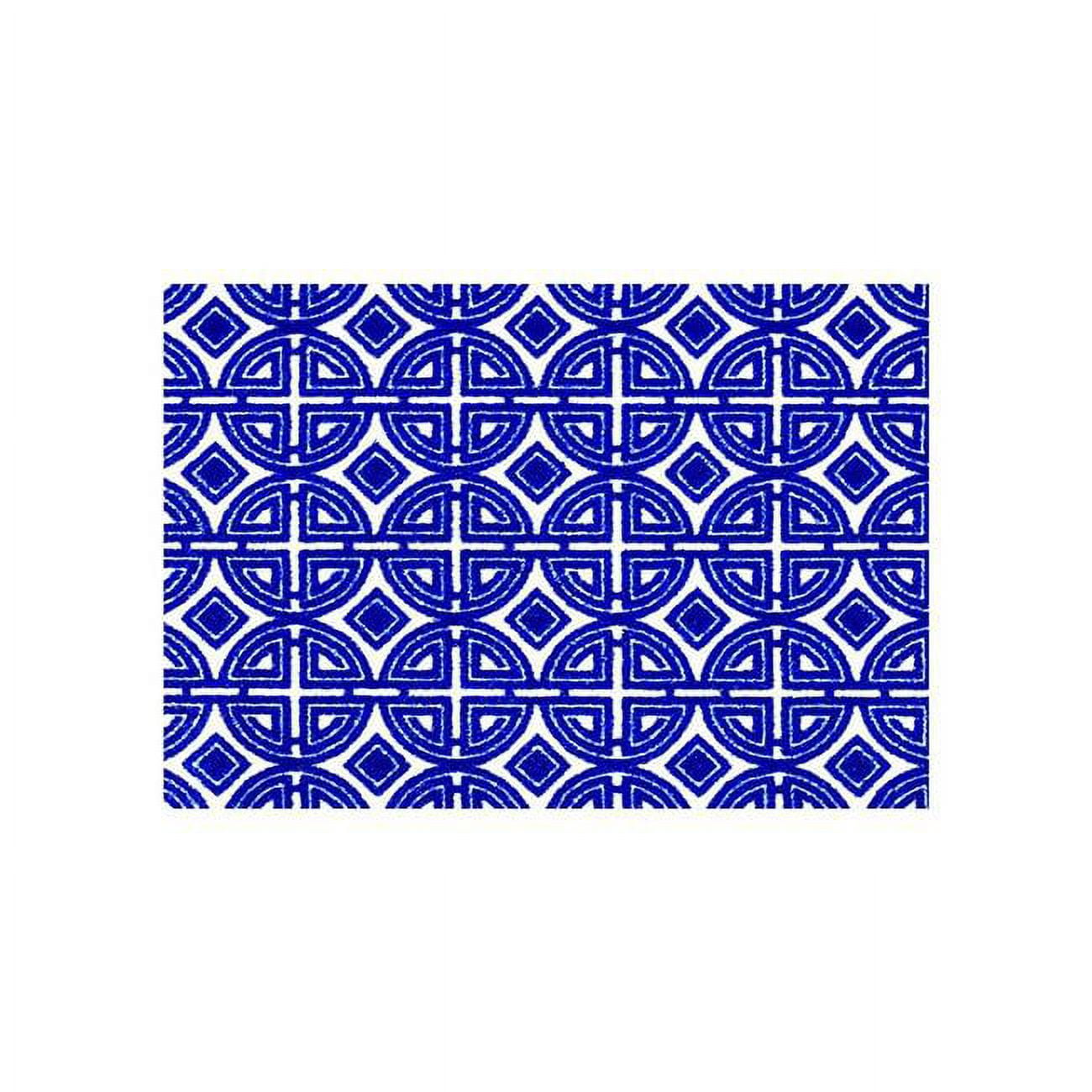 HomeRoots 482704 2 x 3 ft. Cobalt Blue & White Geometric Hand Tufted ...