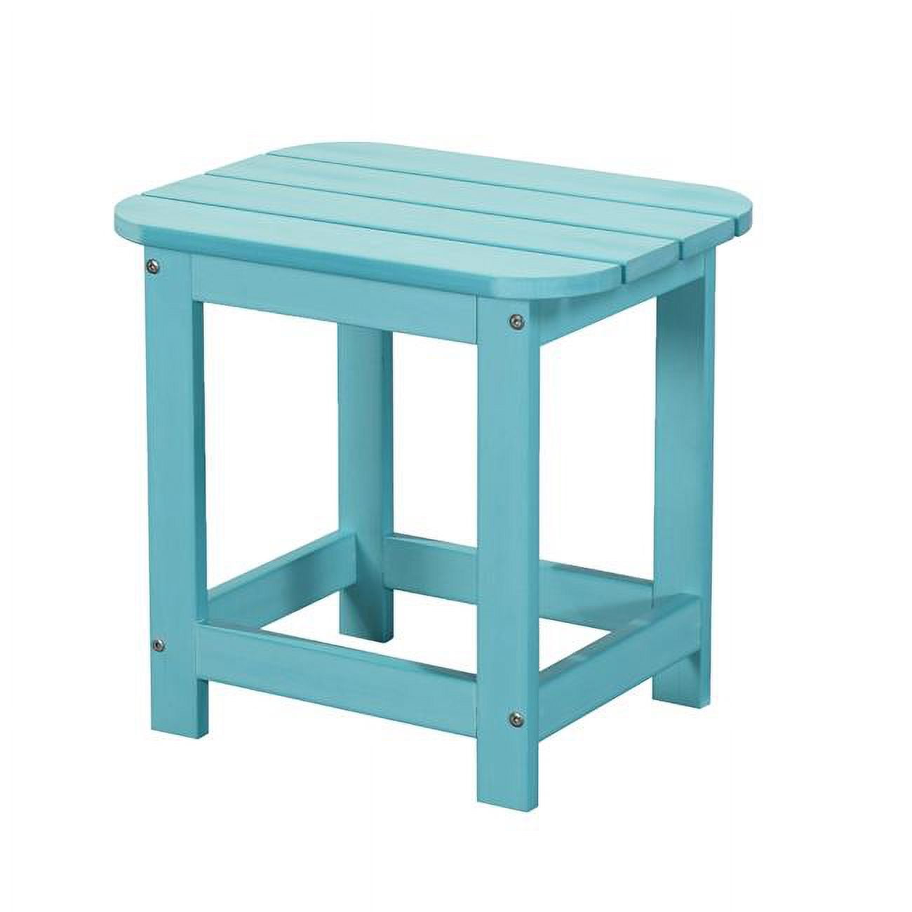 HomeRoots 484097 19 in. Resin Outdoor Side Table, Blue - Walmart.com
