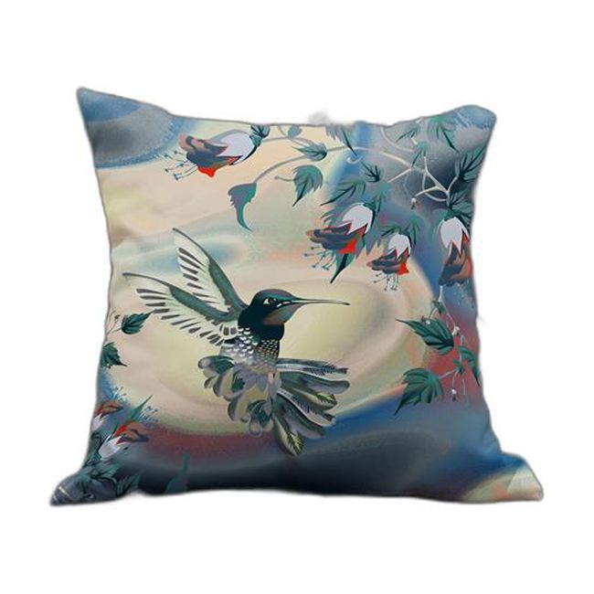 HomeRoots 485489 16 x 16 x 5 in. Yellow & Blue Bird Blown Seam Indoor ...