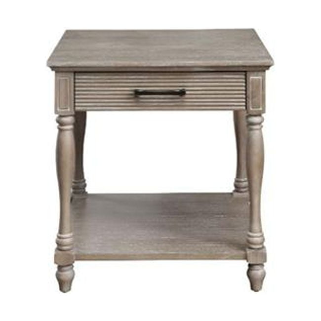 HomeRoots 485860 24 x 24 x 24 in. Weathered Oak Solid Wood Square End ...