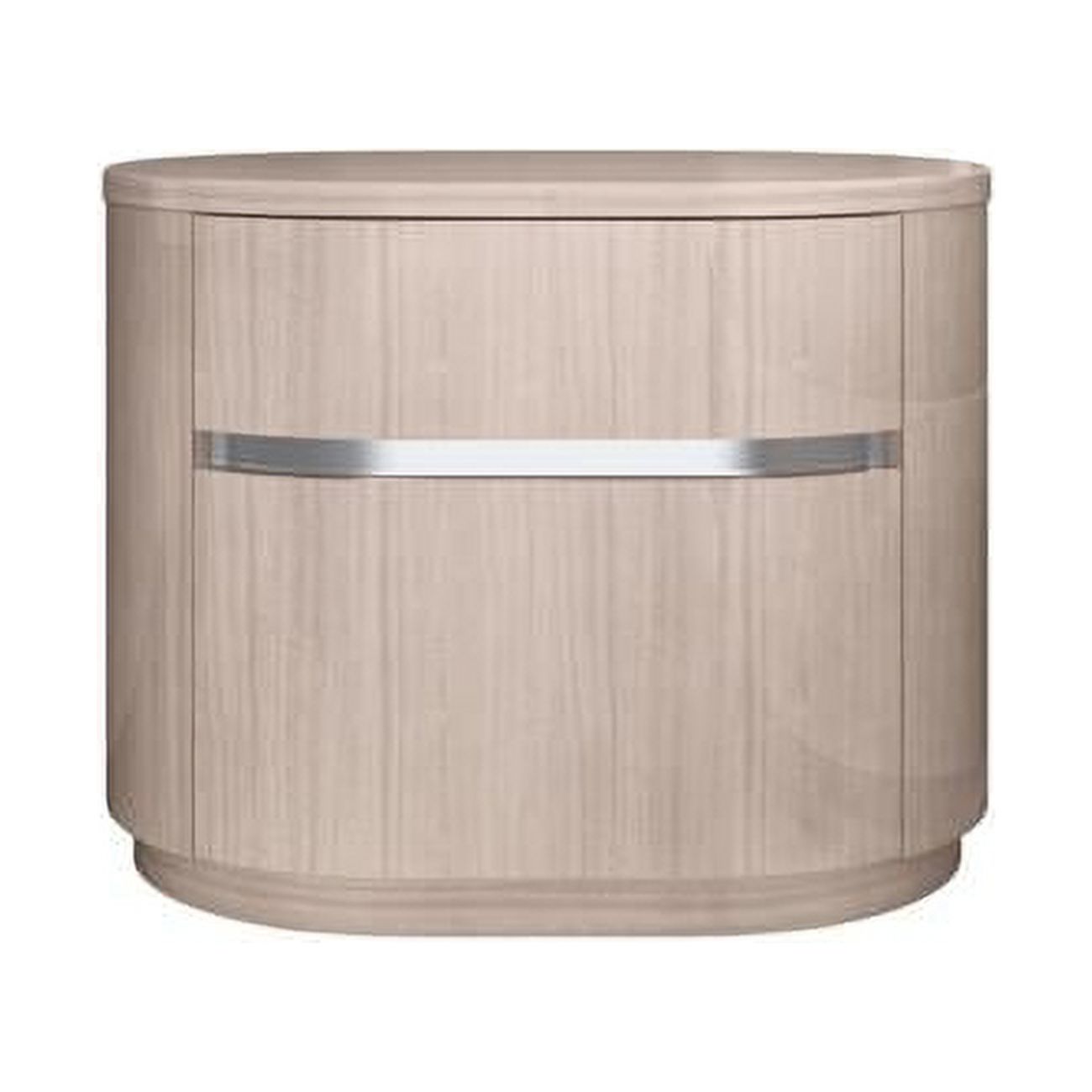 HomeRoots 487332 22 in. Beige Two Drawer Oval Nightstand - Walmart.com