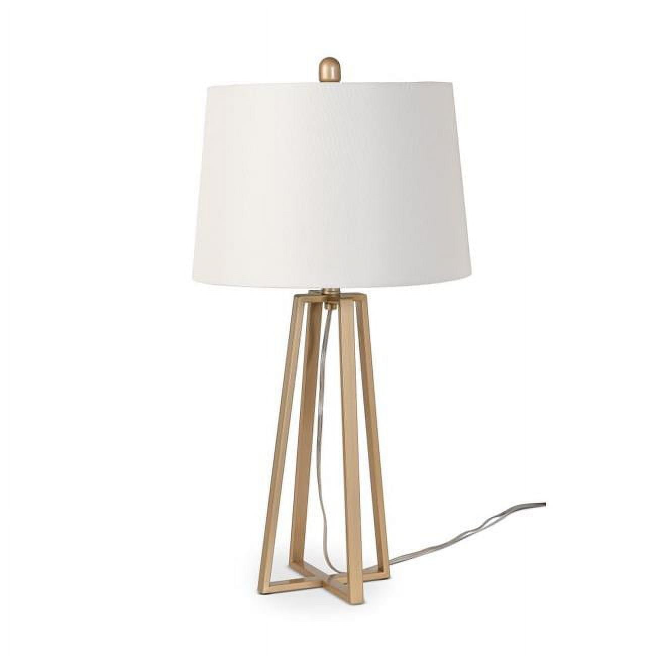 HomeRoots 488368 29 in. Metal Open Geometric Table Lamps with Off White ...