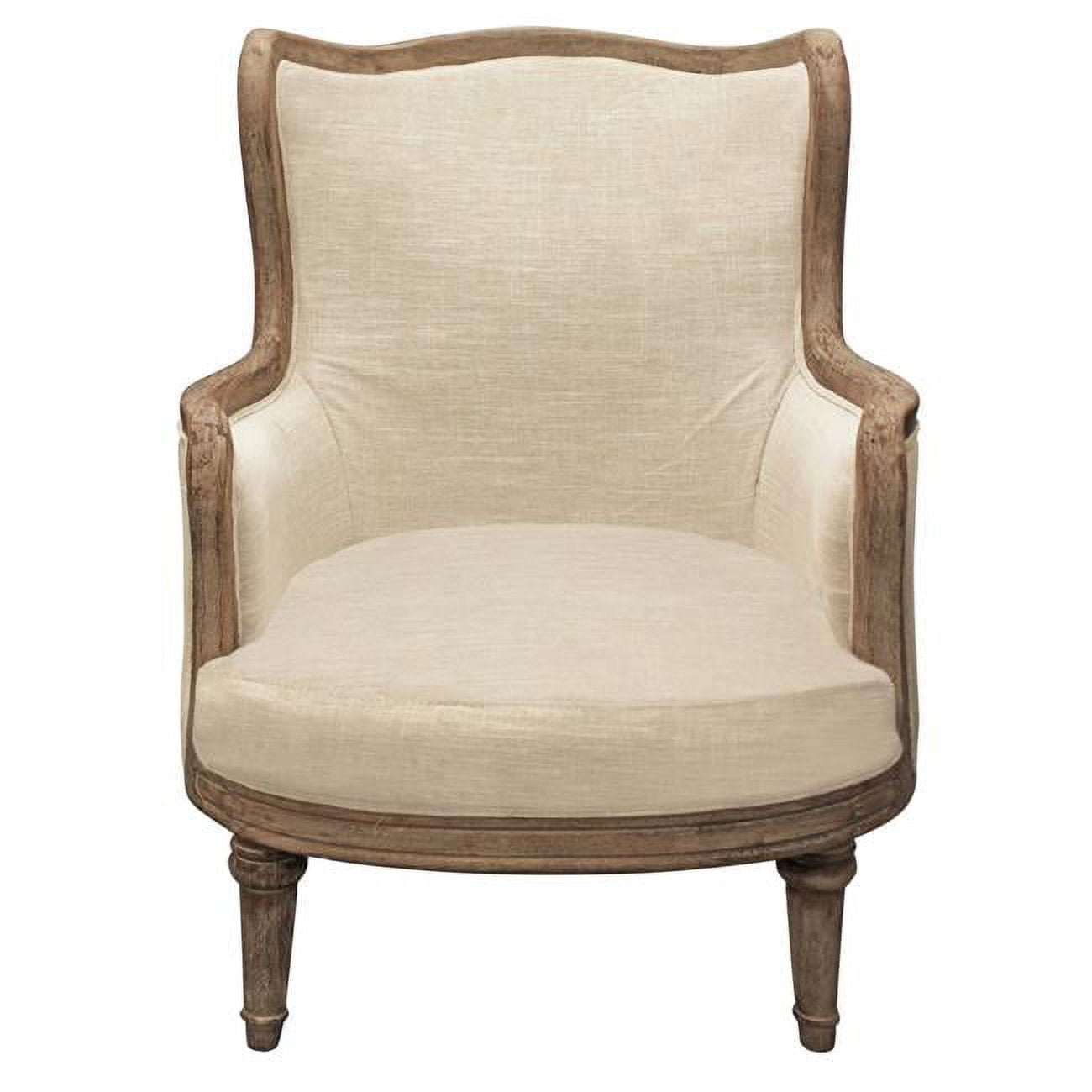 HomeRoots 488578 36 x 26 x 28 in. Ivory Linen & Natural Solid Color Arm ...