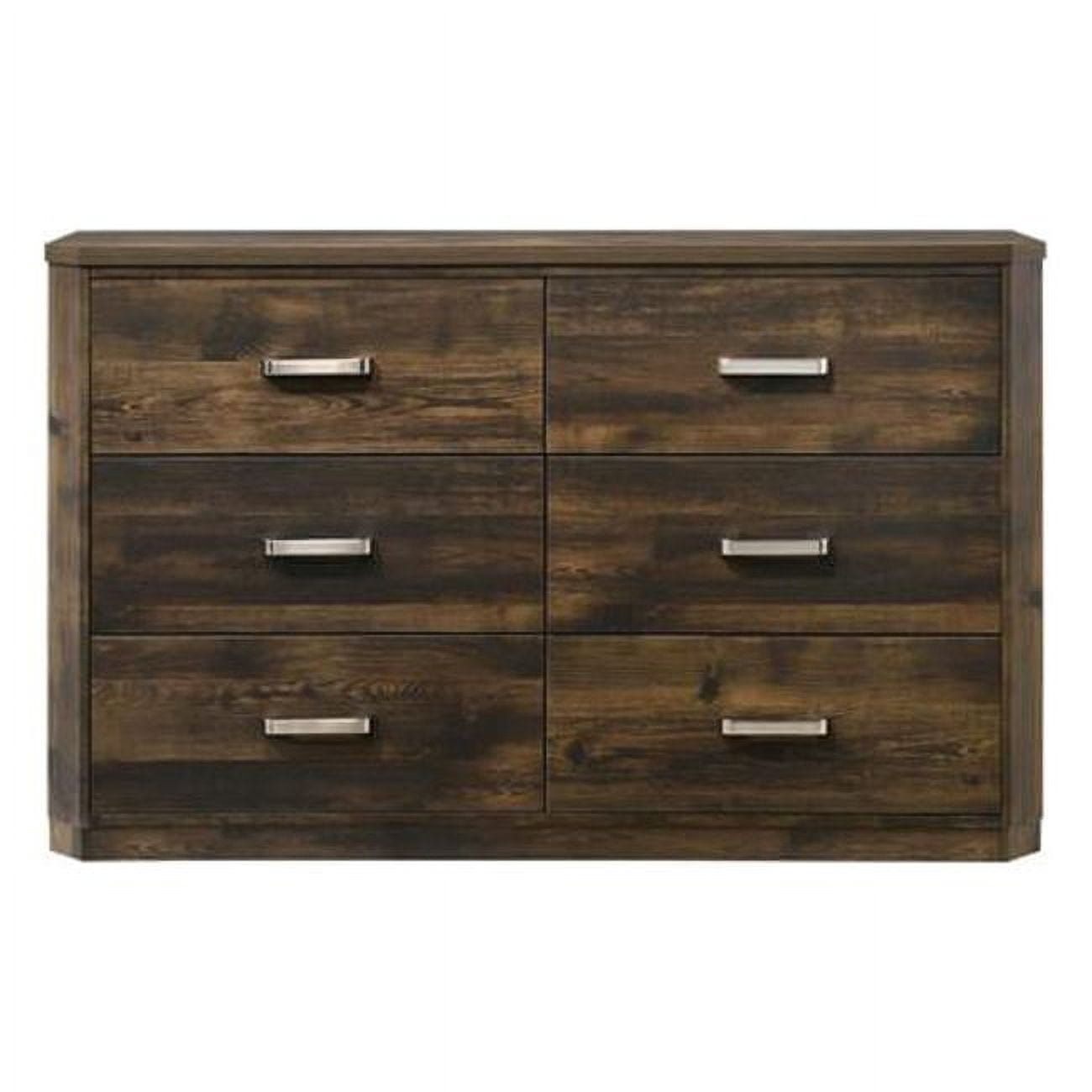 HomeRoots 490467 36 x 59 x 16 in. Rustic Walnut Manufactured Wood Six ...