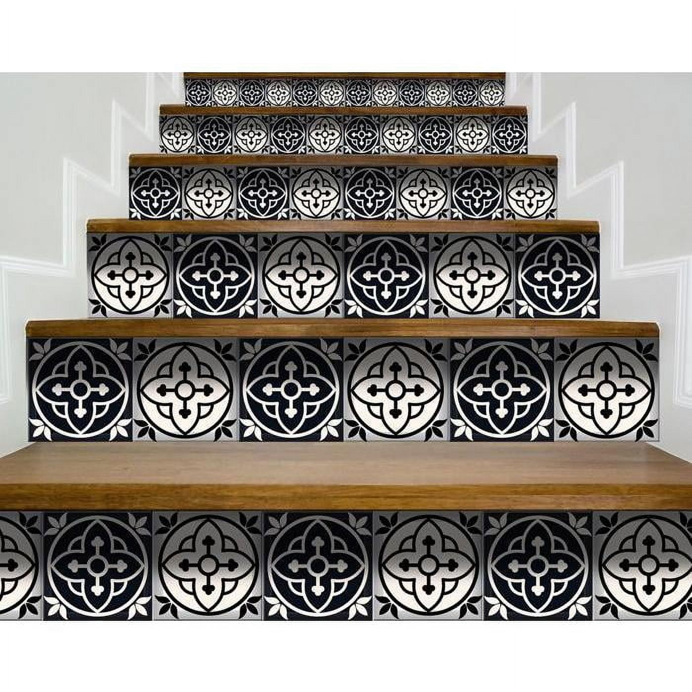 HomeRoots 5" X 5" Black and White Rory Peel and Stick Removable Tiles ...
