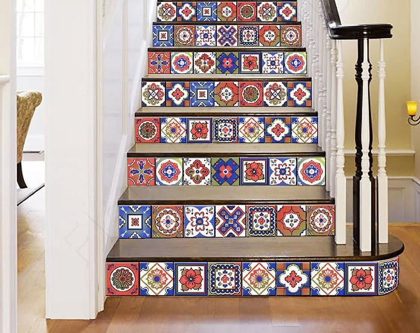 5" x 5" Mediterra Terra Cotta Mosaic Peel and Stick Removable Tiles ...