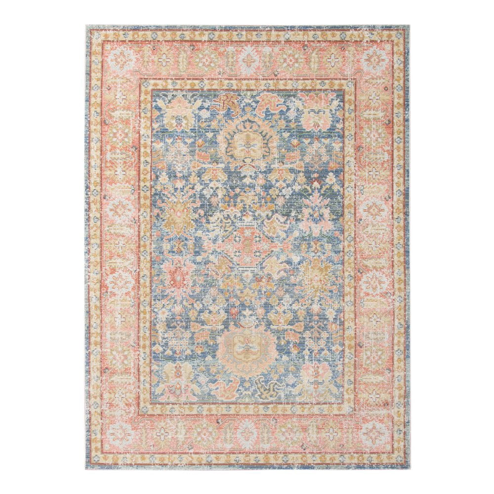 HomeRoots 5' X 7' Blue Floral Power Loom Area Rug - Walmart.com