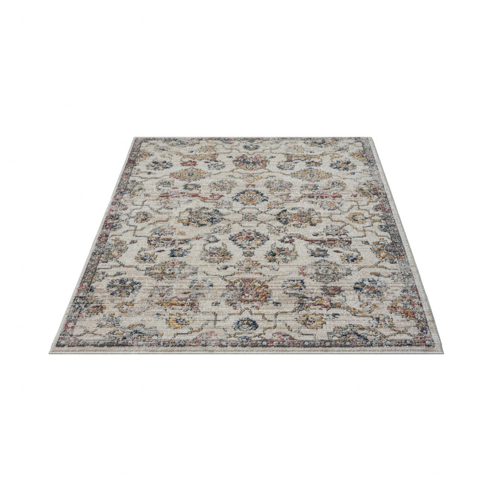 HomeRoots 5' X 7' Gray Floral Area Rug - Walmart.com