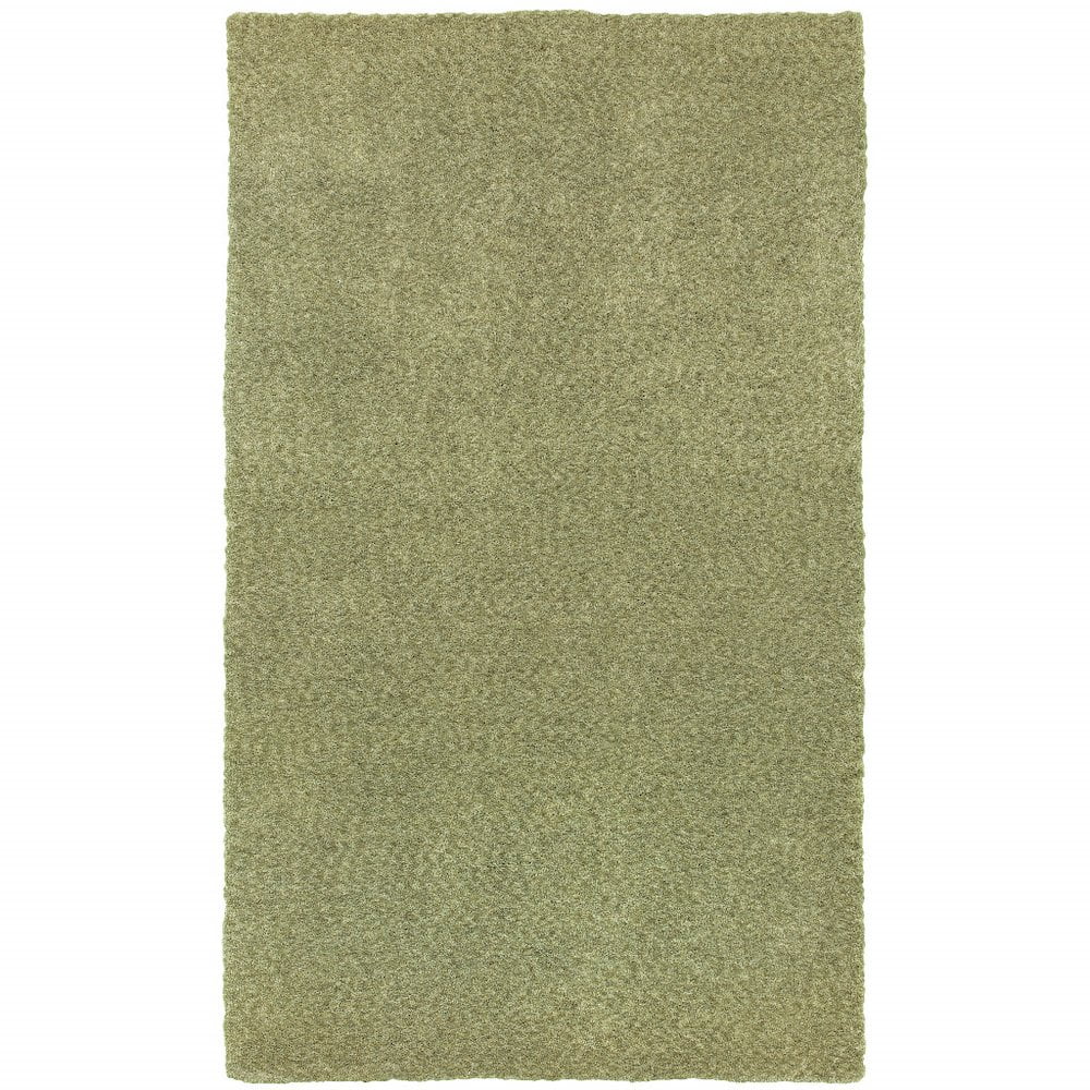 5' X 7' Olive Green Shag Tufted Handmade Stain Resistant Area Rug ...