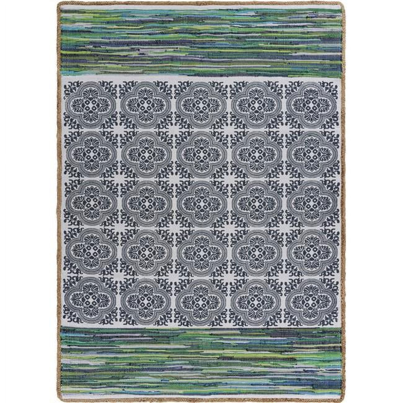 HomeRoots 5 x 7 ft. Blue & Green Chindi Area Rug - Blue Green - 5' x 7 ...
