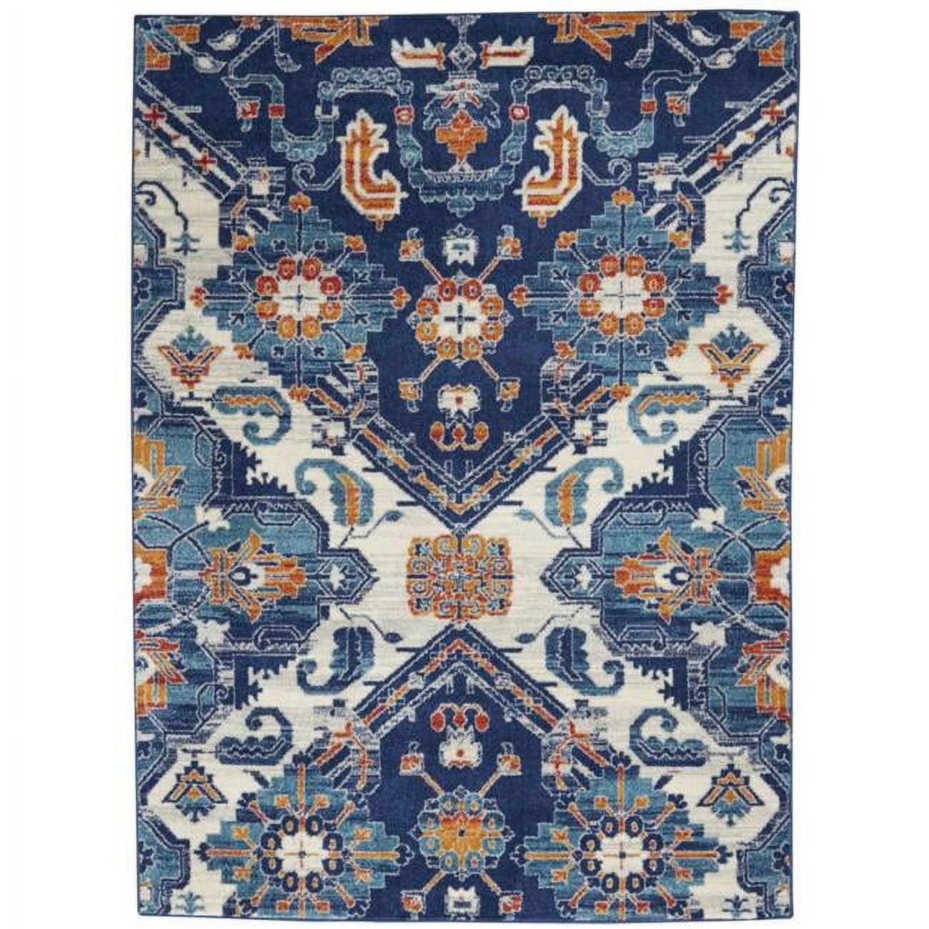 HomeRoots 5 x 7 ft. Blue & Ivory Persian Patterns Area Rug - 5 x 7 ft ...