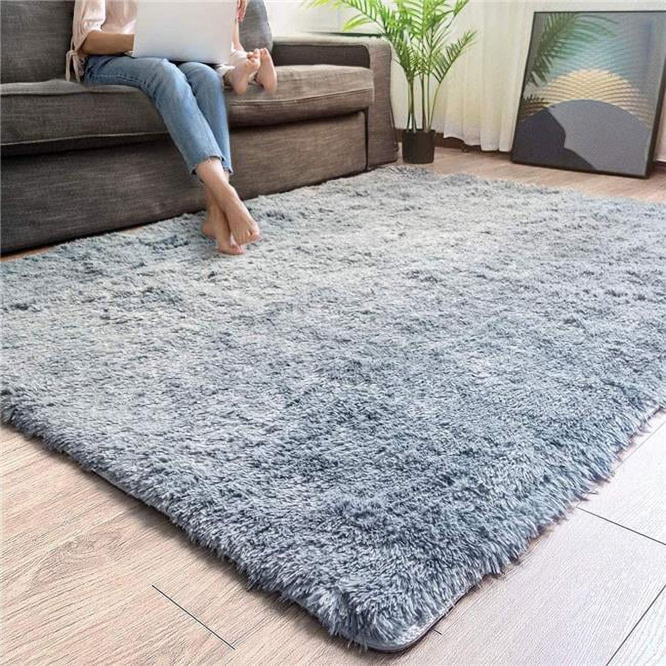 HomeRoots 5 x 7 ft. Gray Solid Modern Area Rug - Grey - 5x7 - Walmart.com