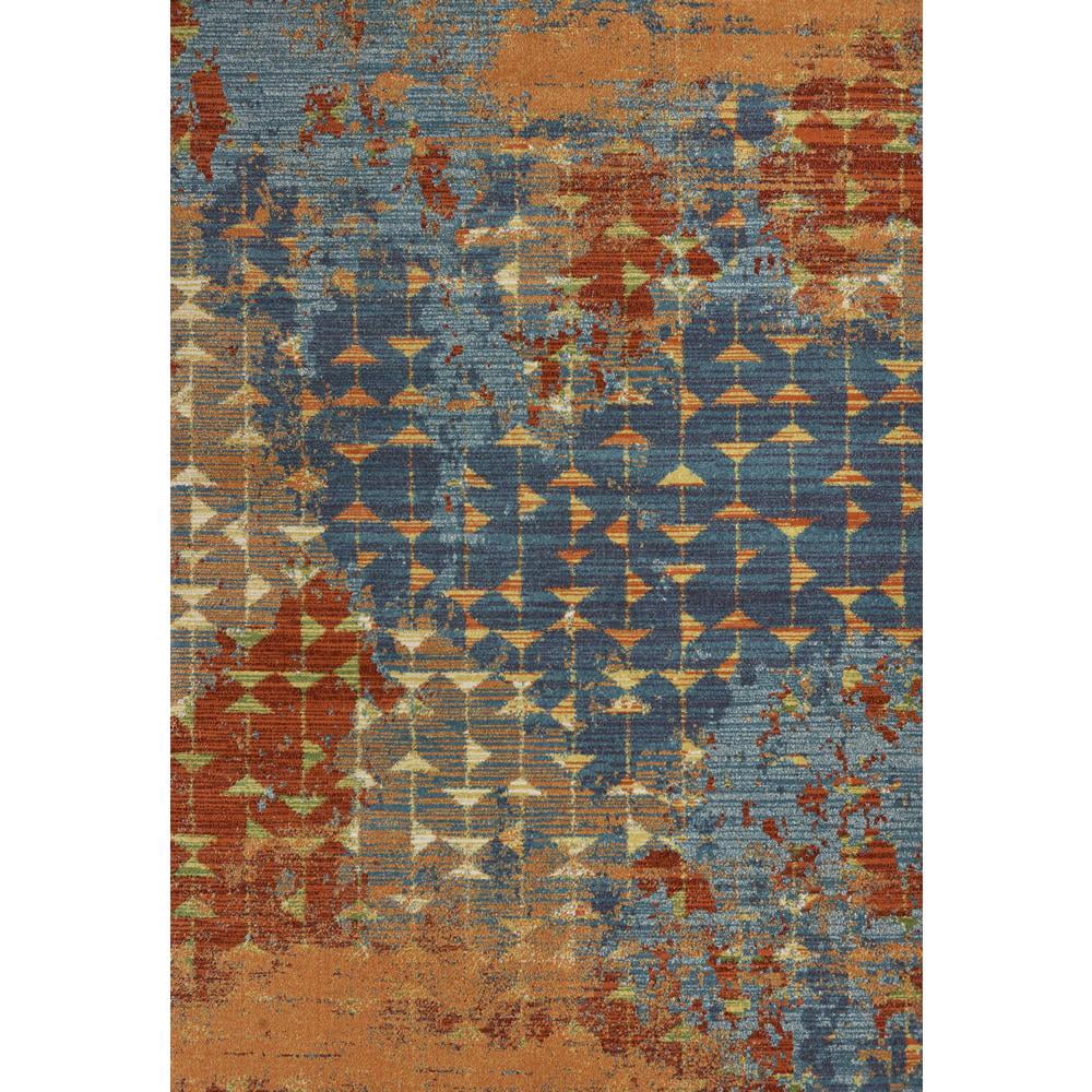 5'3" x 7'7" Polypropelene Blue/Coral Area Rug - Walmart.com