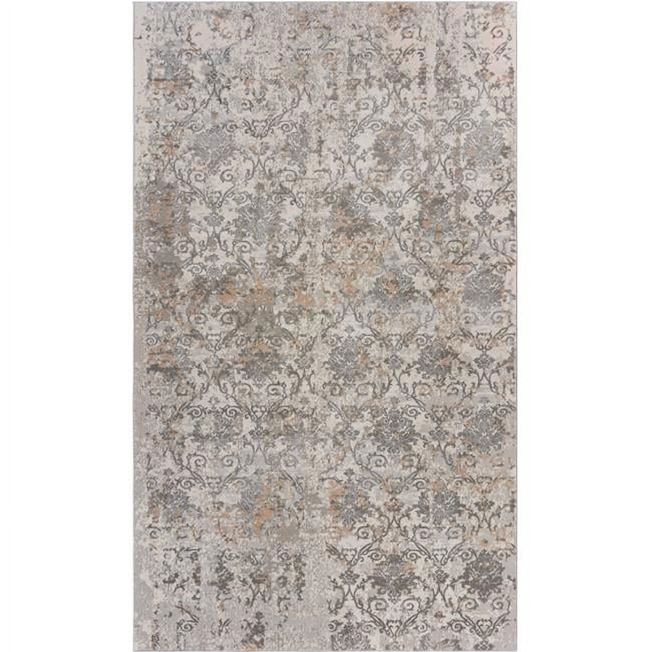 HomeRoots 5 x 8 ft. Cream Abstract Distressed Rectangle Traditional ...