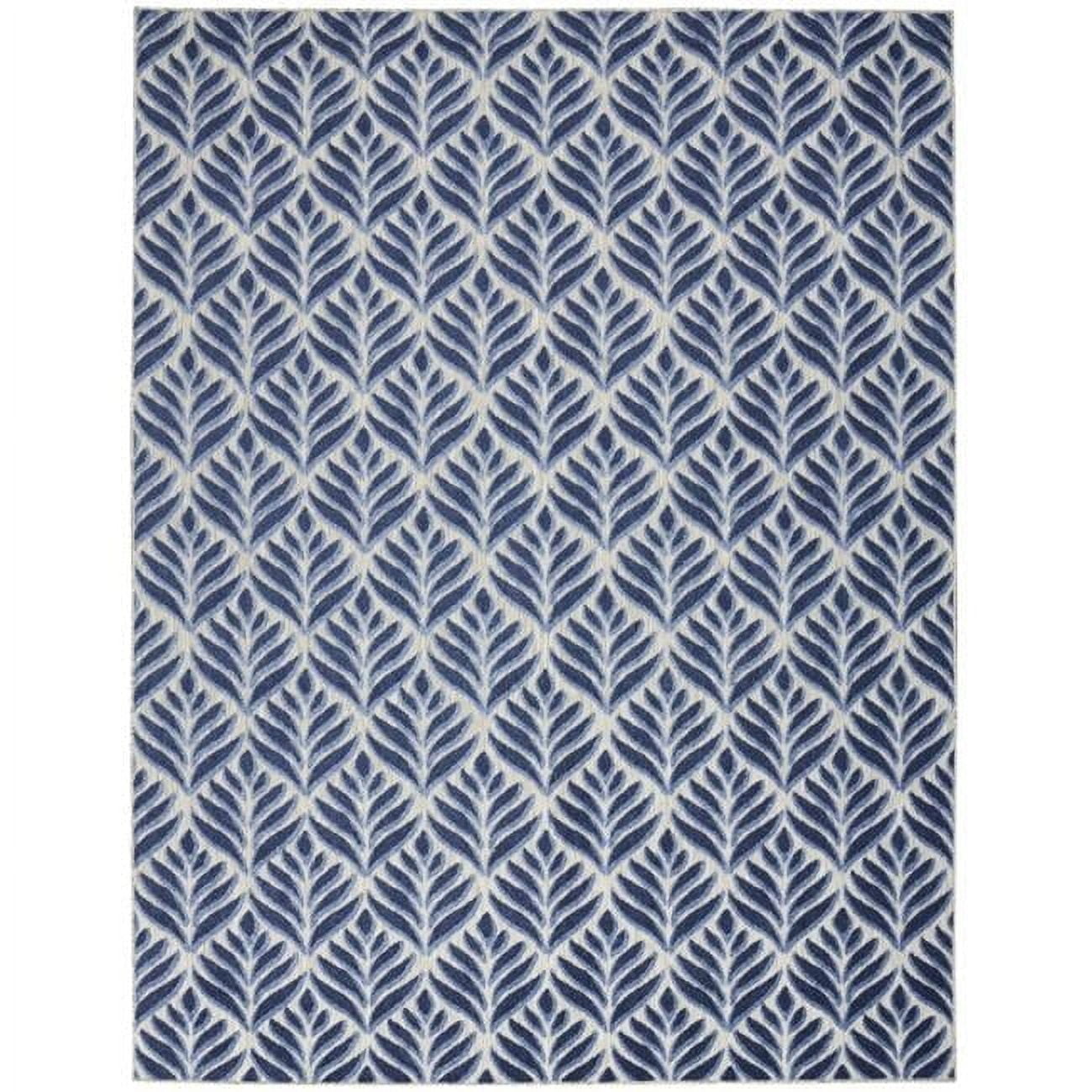 HomeRoots 505668 5 x 8 ft. Blue Floral Stain Resistant Non Skid ...
