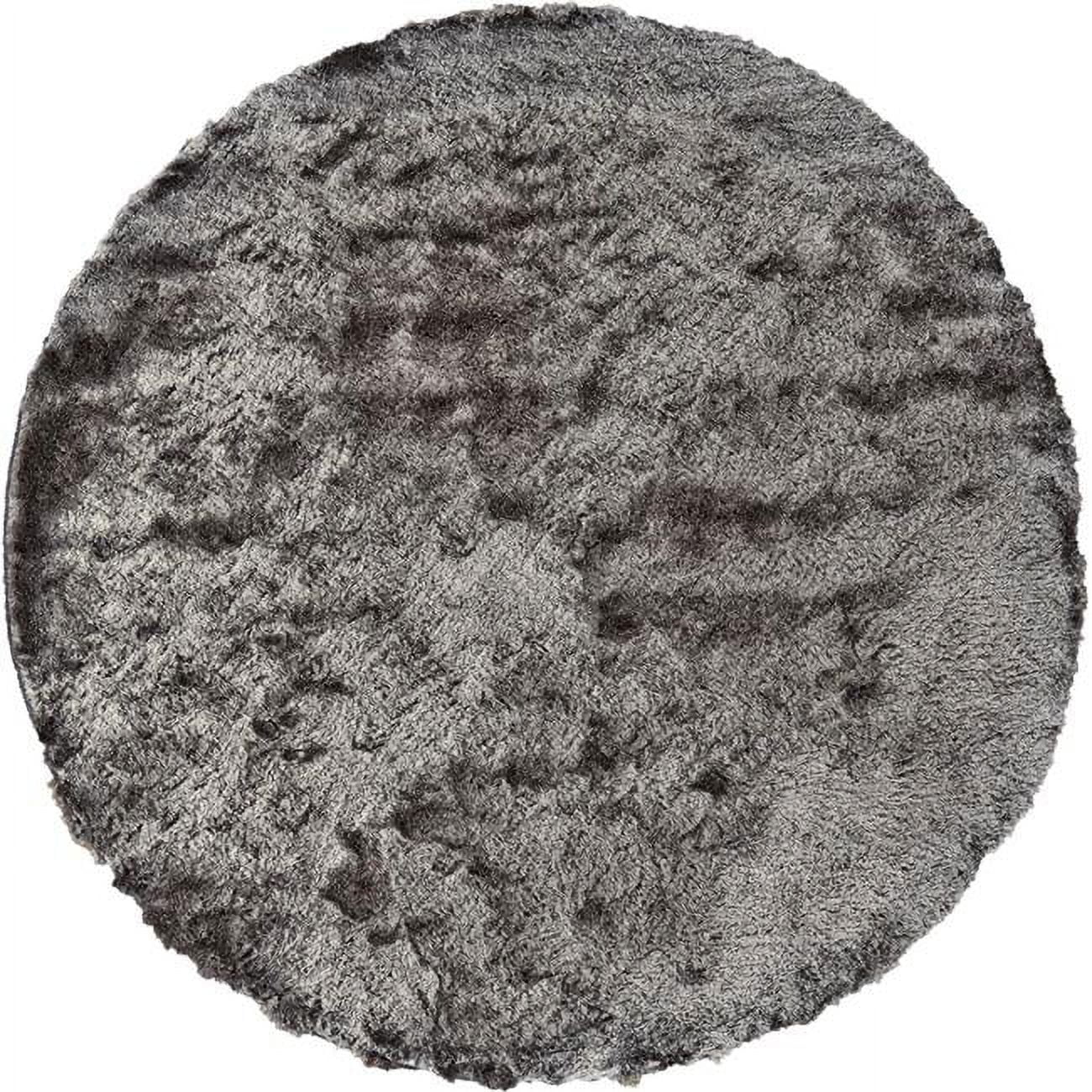 HomeRoots 510981 10 ft. Gray & Black Shag Hand Tufted Handmade Round ...