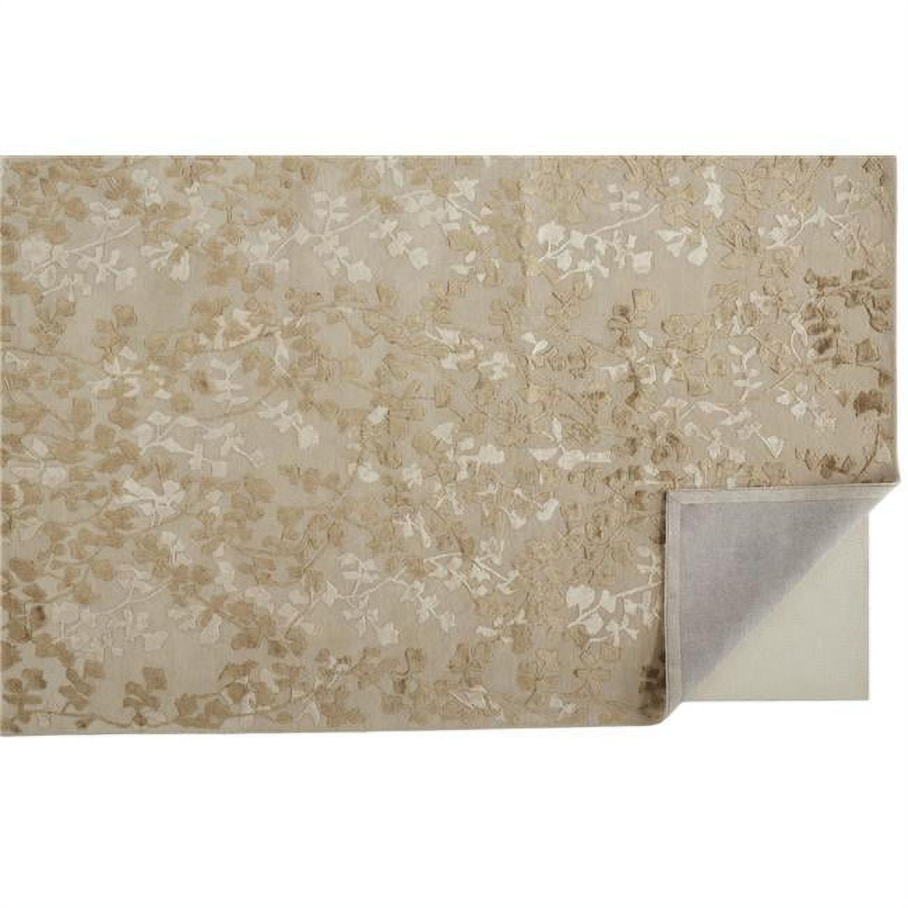HomeRoots 512546 8 x 10 ft. Ivory Tan & Gold Wool Floral Hand Tufted ...