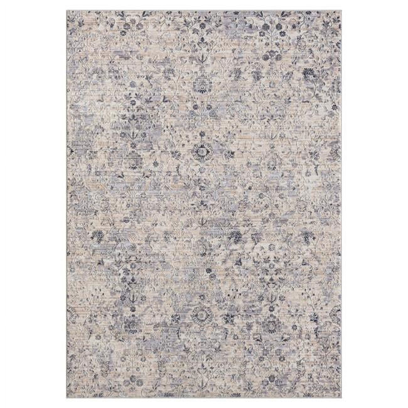 HomeRoots 516022 9 x 12 ft. Gray Floral Rectangle Traditional Area Rug ...