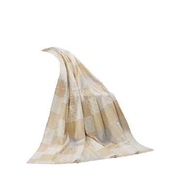 Levtex Home - Kamira Ochre - Throw - Bordered Floral - Ochre, Grey and ...