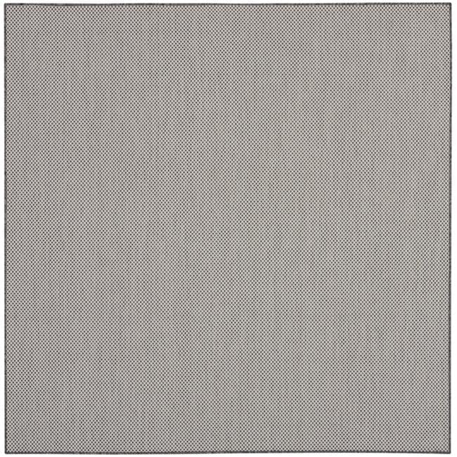 HomeRoots 522019 8 ft. Charcoal Geometric Power Loom Square Area Rug ...